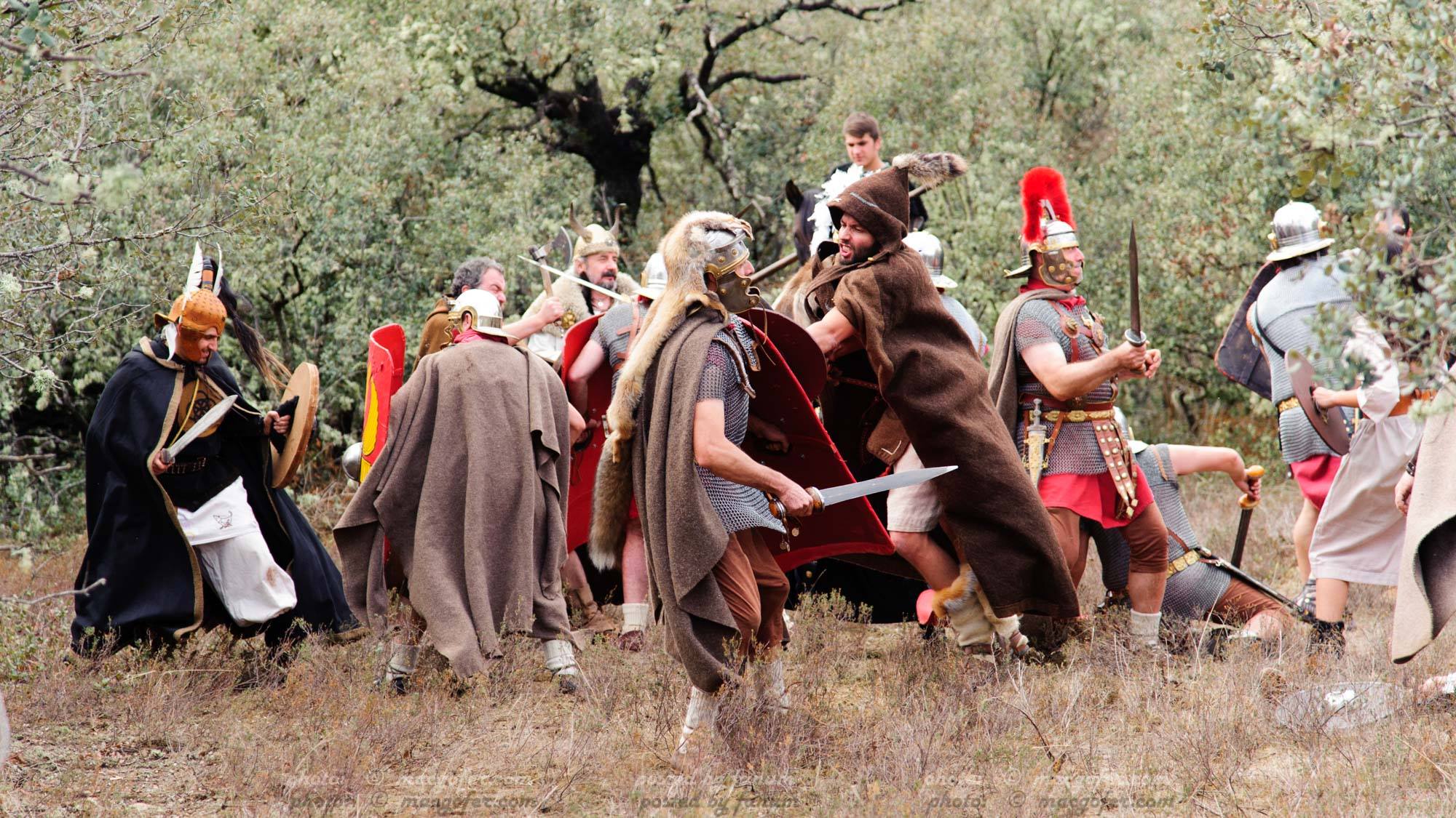 Recriação histórica de Astures e Romanos, em Astorga (Espanha)